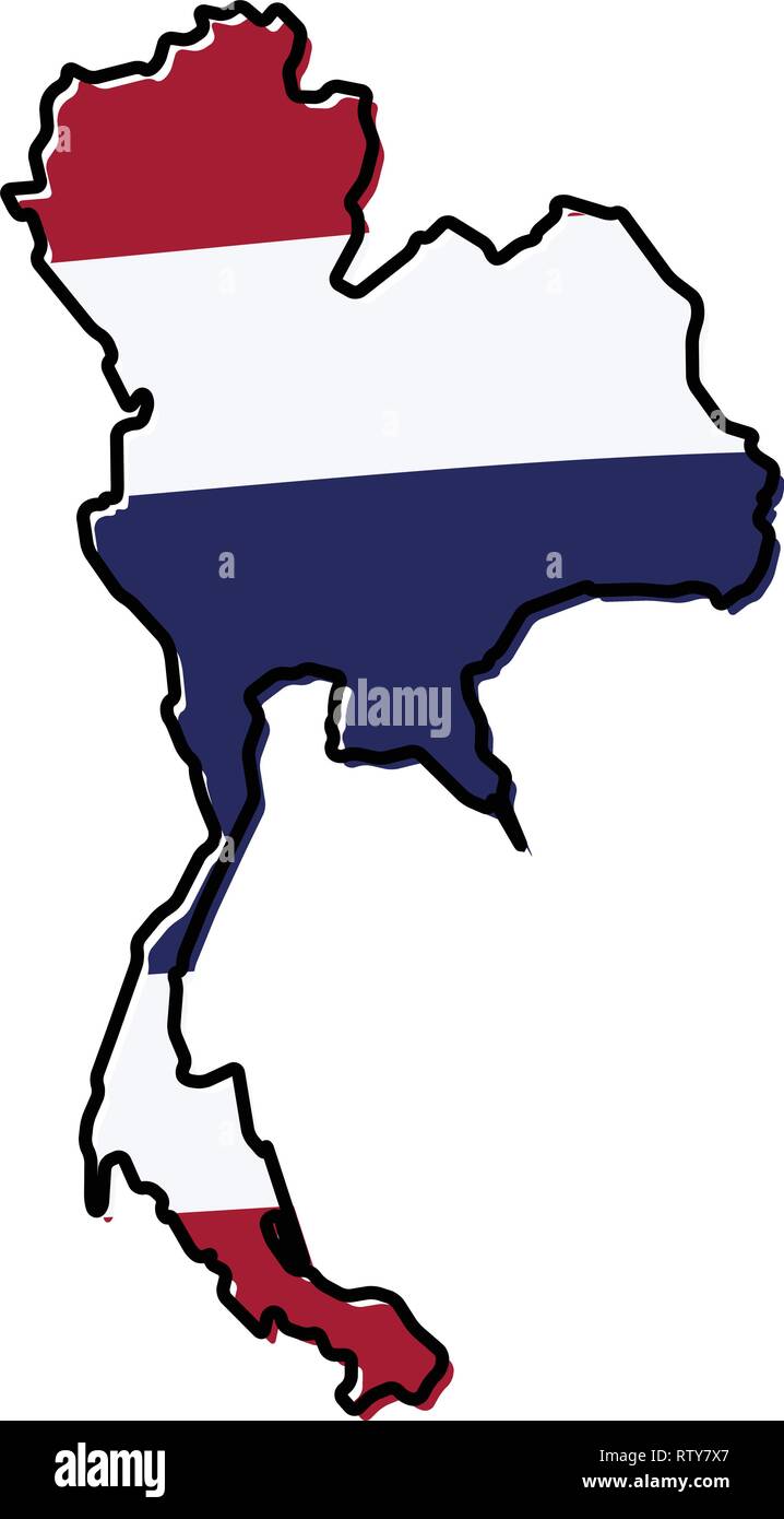 Thai flag map Stock Vector Images - Alamy