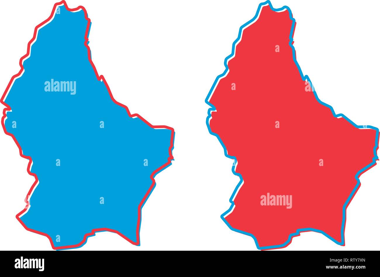 Simplified map of Luxembourg outline. Fill and stroke are national ...