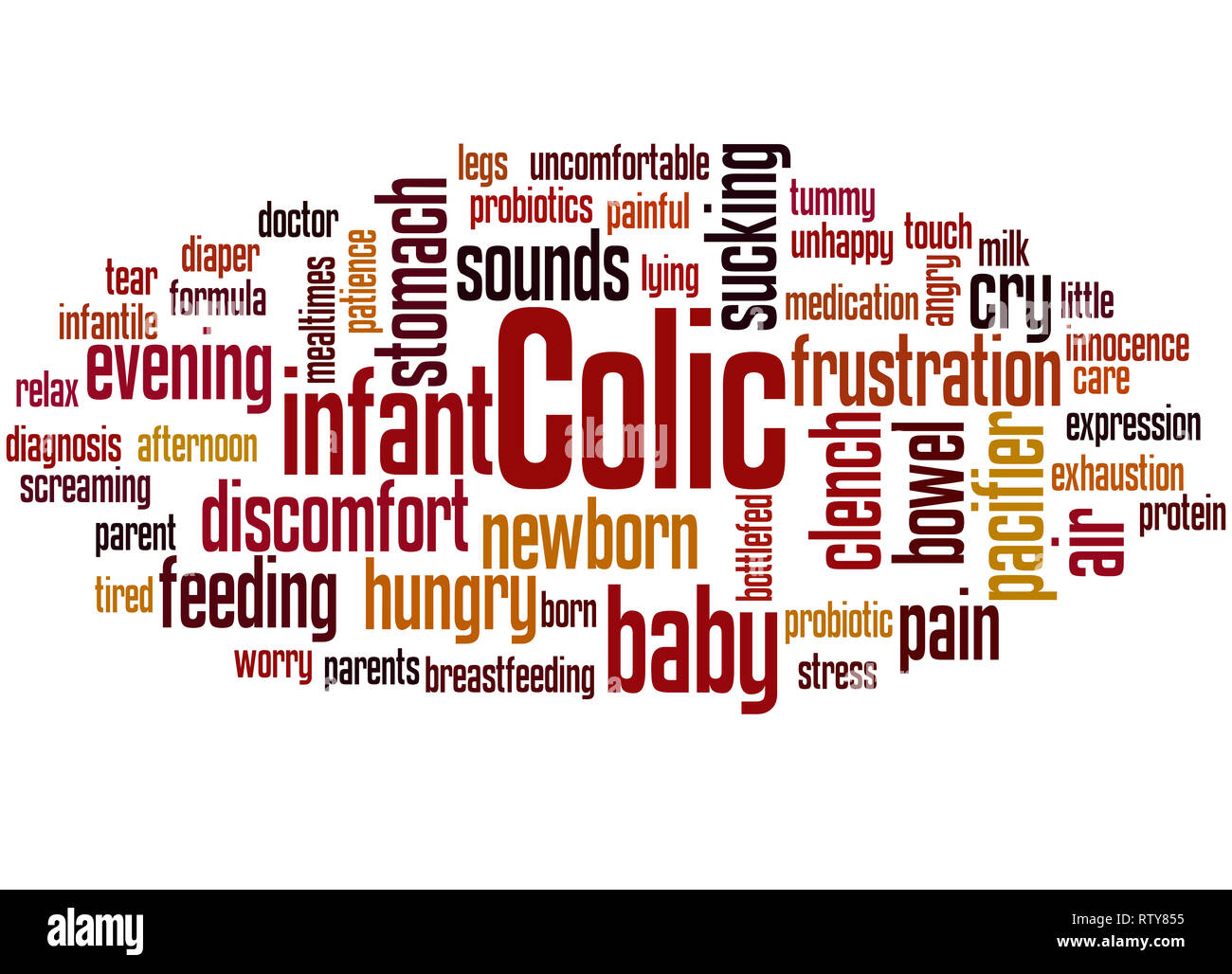 Colic infant word cloud concept on white background Stock Photo - Alamy
