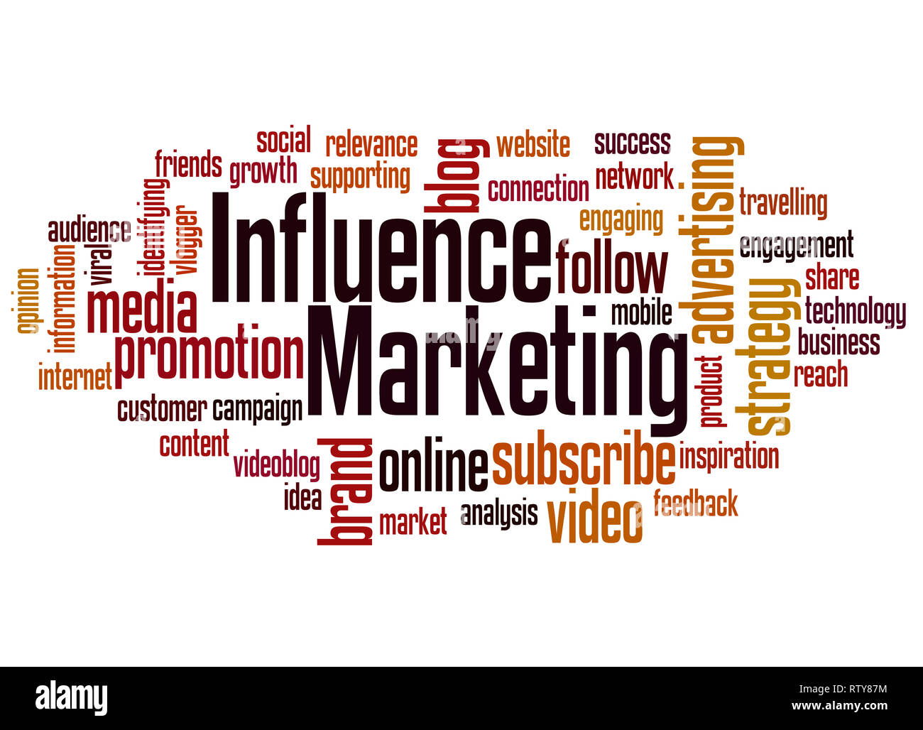 Influence marketing word cloud concept on white background Stock Photo ...
