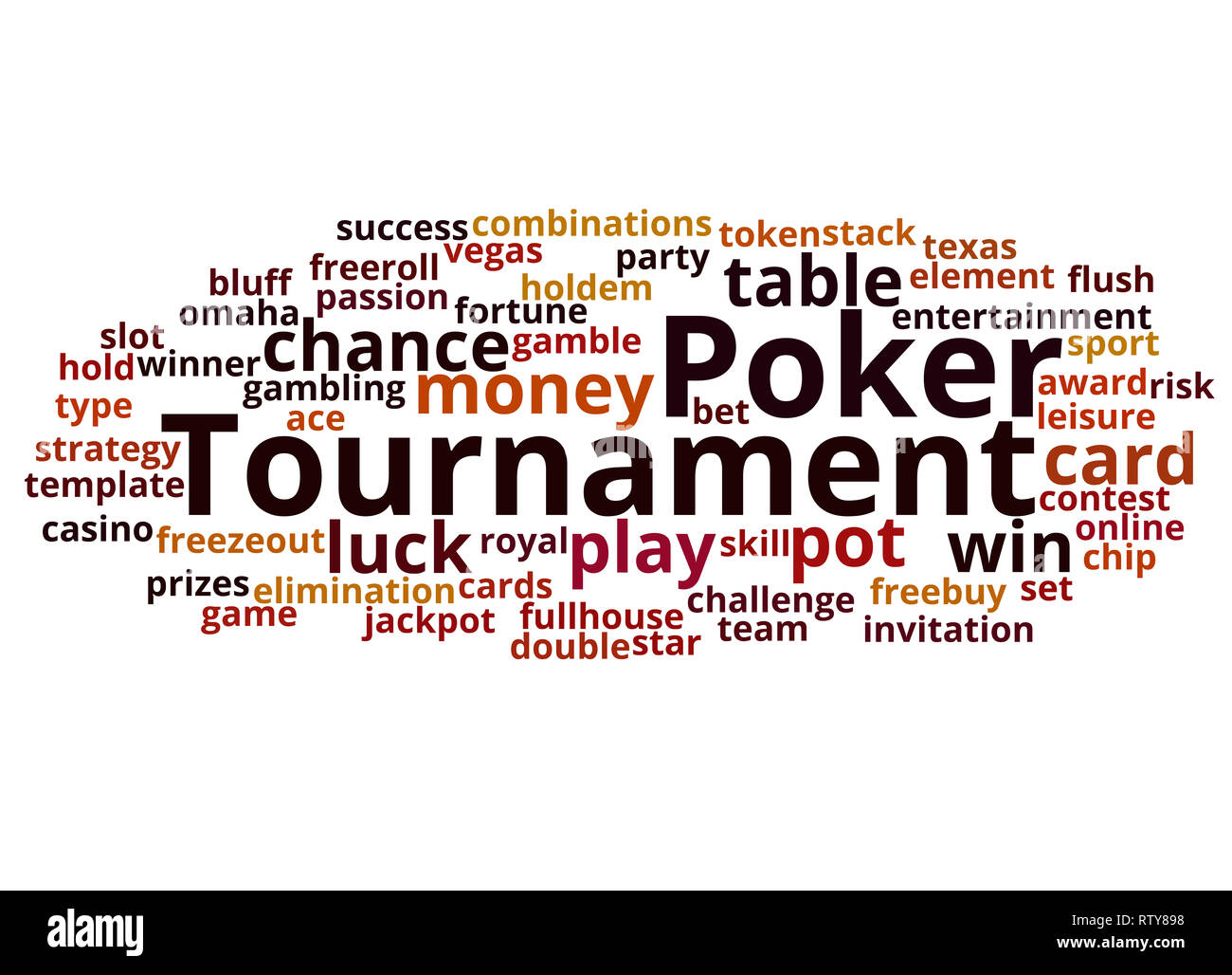Poker tournament word cloud concept on white background Stock Photo - Alamy