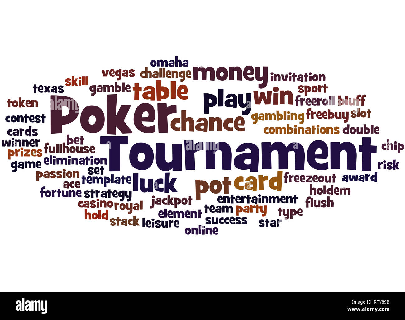 Poker tournament word cloud concept on white background Stock Photo - Alamy