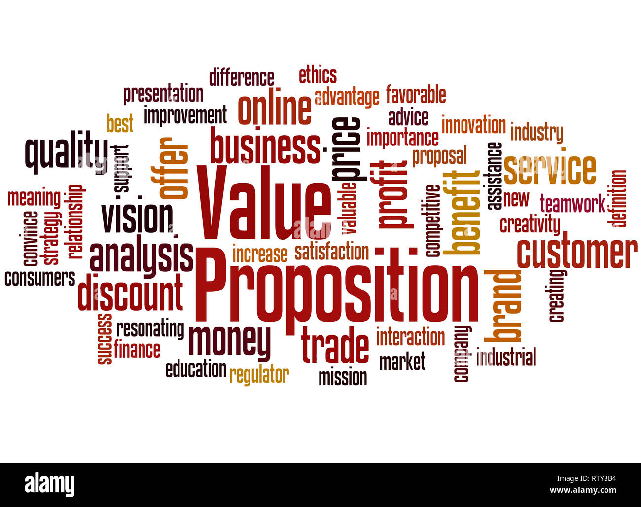 Value Proposition word cloud concept on white background Stock Photo ...