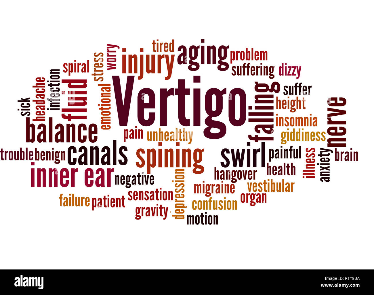 Vertigo word cloud concept on white background Stock Photo - Alamy