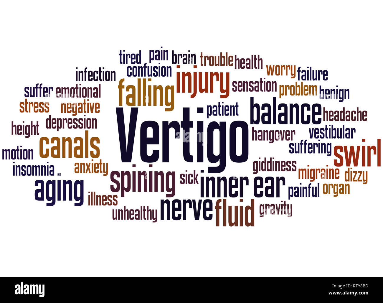 Vertigo word cloud concept on white background Stock Photo - Alamy