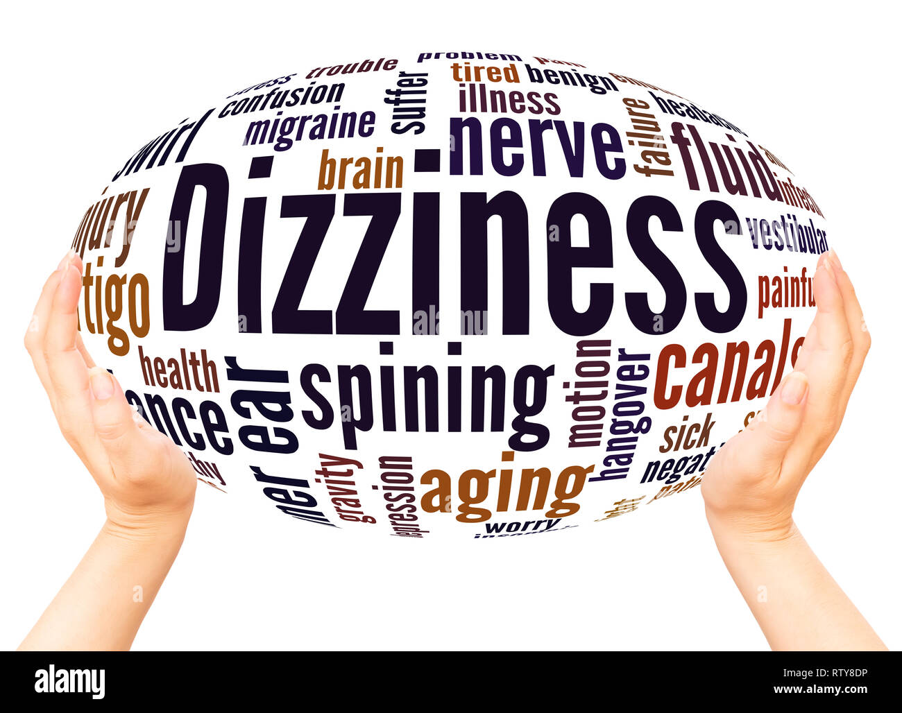 Dizziness word cloud hand sphere concept on white background Stock ...