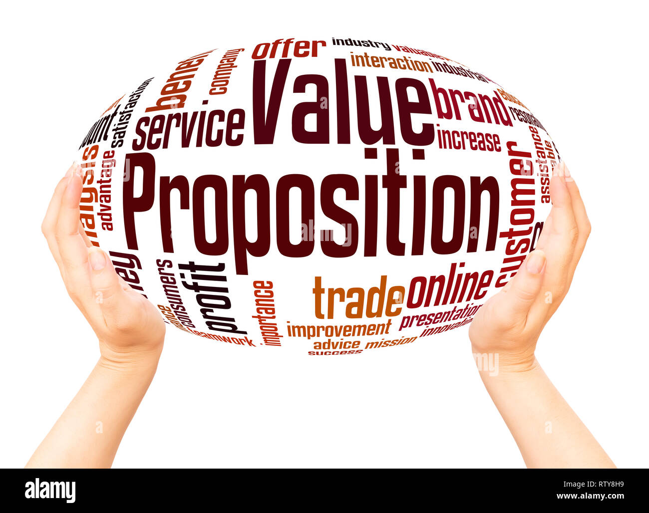Value Proposition word cloud hand sphere concept on white background ...