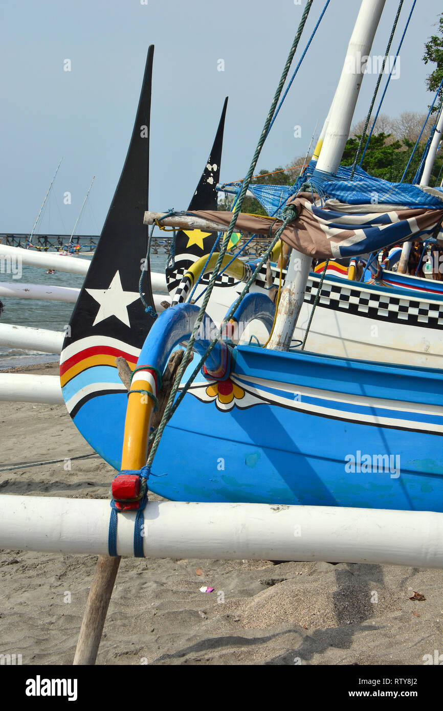 Colorful sailing ship in Java, Indonesia Stock Photo - Alamy