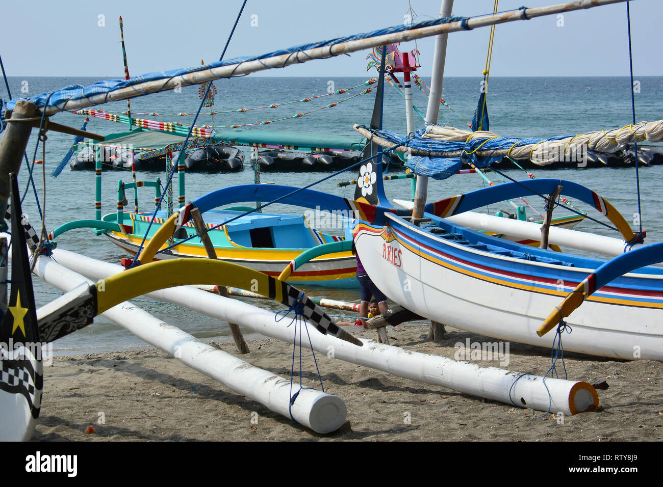 Colorful sailing ship in Java, Indonesia Stock Photo - Alamy