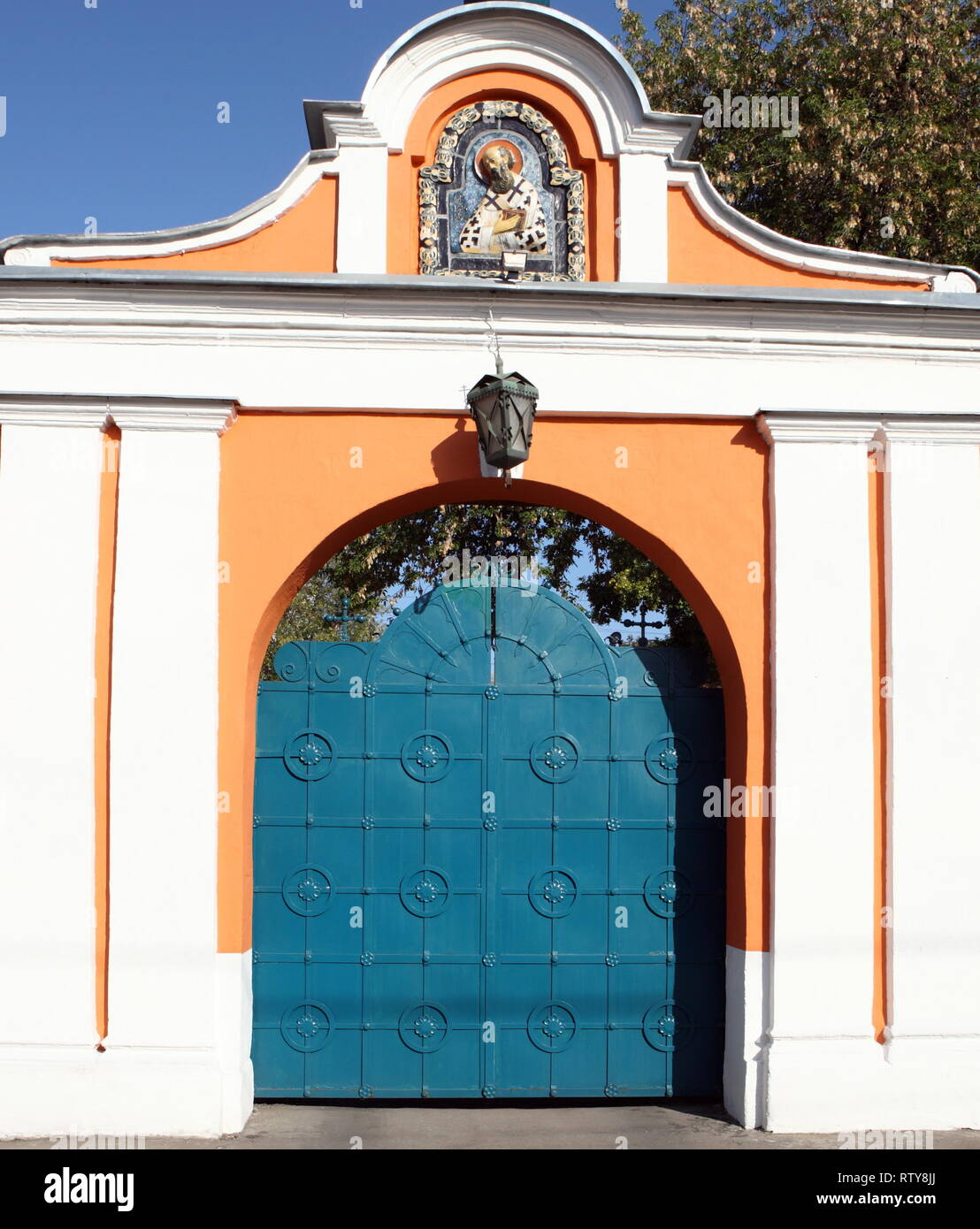 church gate at autumn day Stock Photo - Alamy