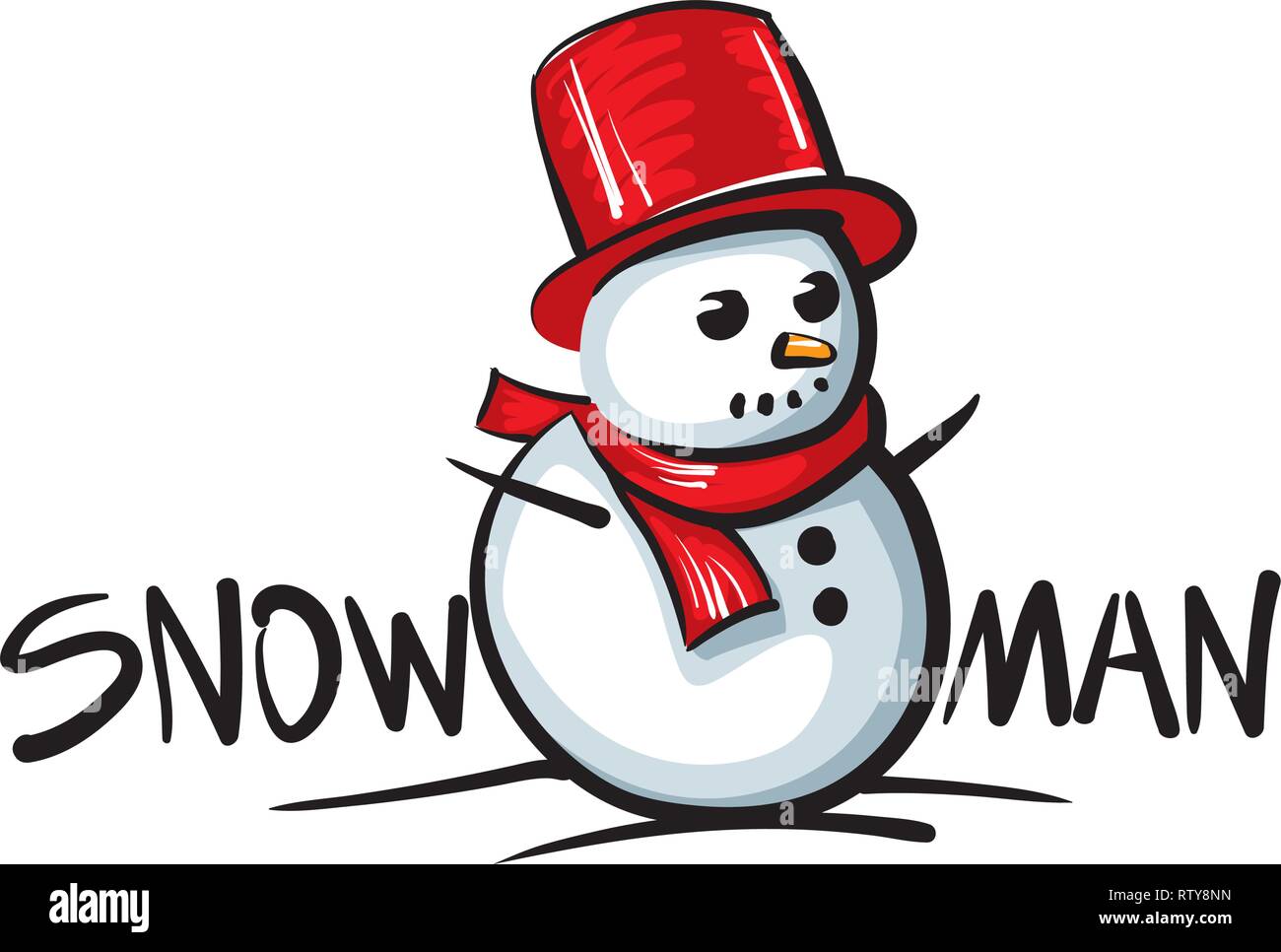 Snowman logo. Vector illustration on white background Stock Vector ...