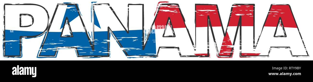 Word PANAMA with national flag under it, distressed grunge look Stock Vector Image & Art - Alamy