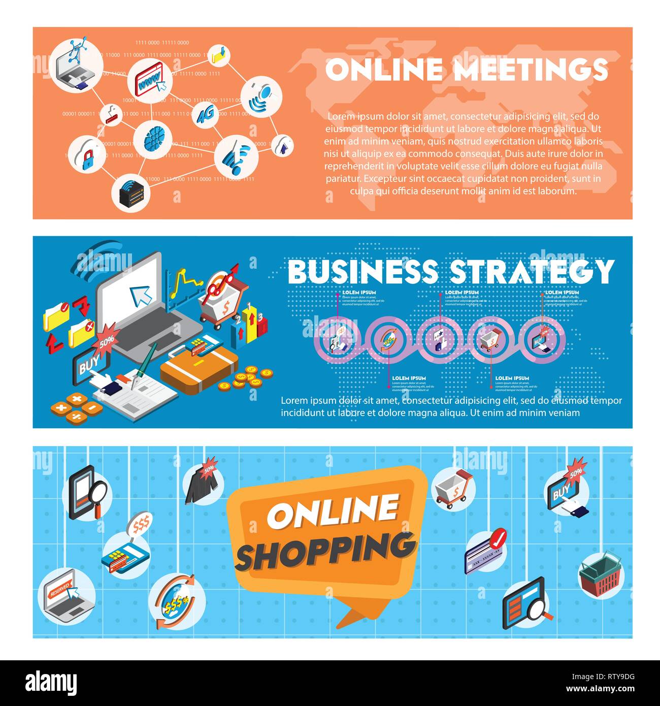 illustration of info graphic business concept in isometric 3d graphic ...