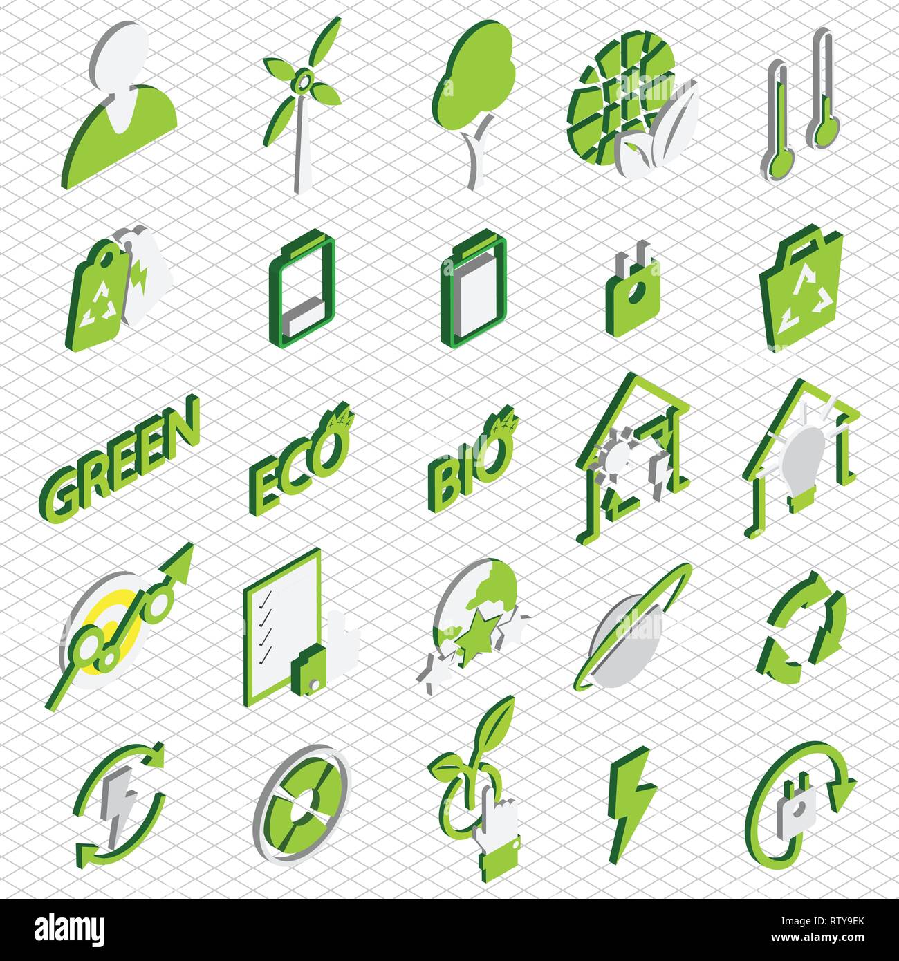 illustration of info graphic eco icons set concept in isometric 3d ...