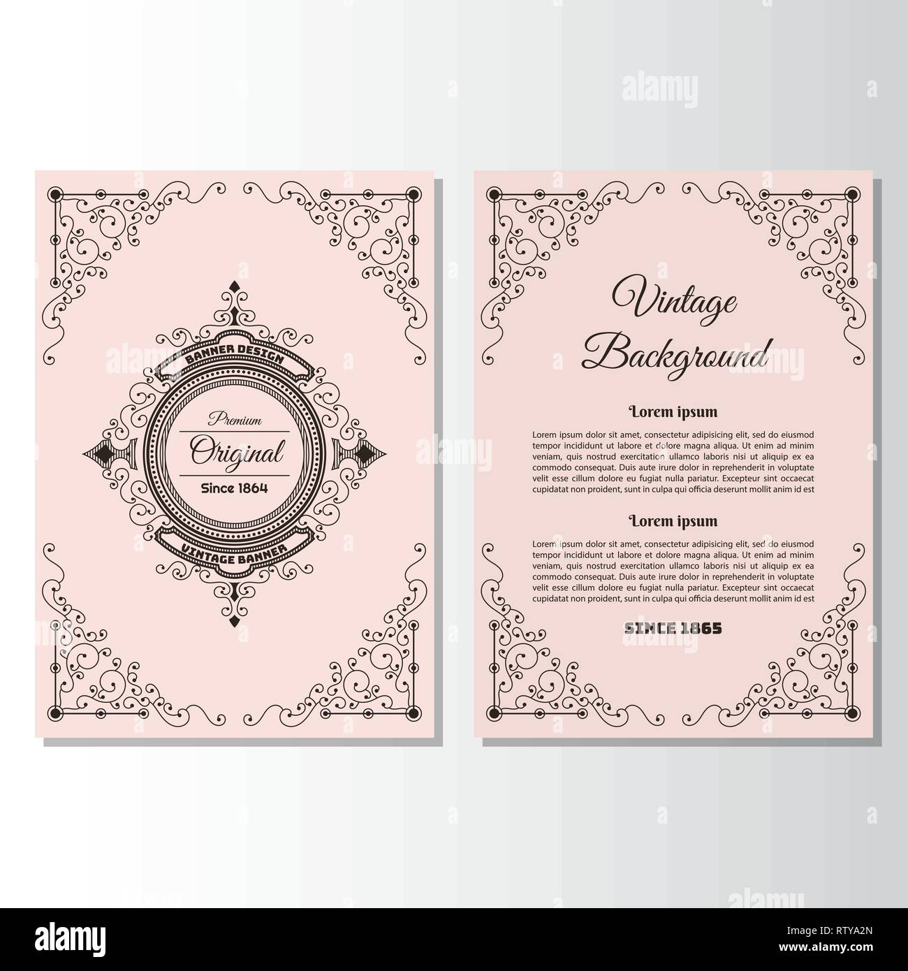 Vintage flyer background Design Template,Vector Illustration Stock ...