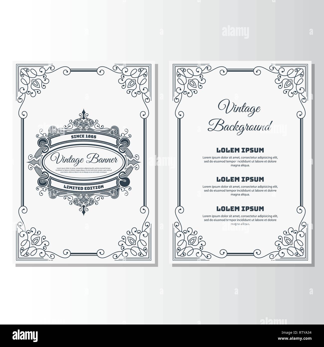Vintage flyer background Design Template,Vector Illustration Stock ...