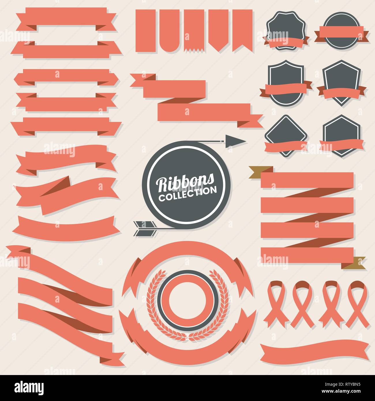 Ribbon Vintage Vector Logo for banner, poster, flyer Stock Vector Image ...