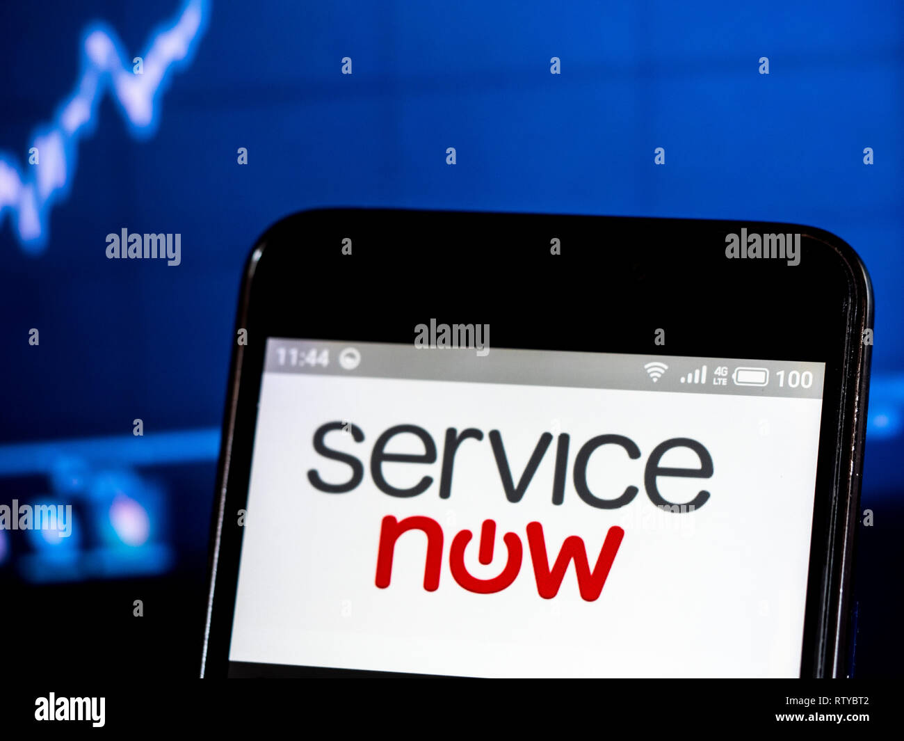 ServiceNow, Inc. company logo seen displayed on smart phone Stock Photo ...