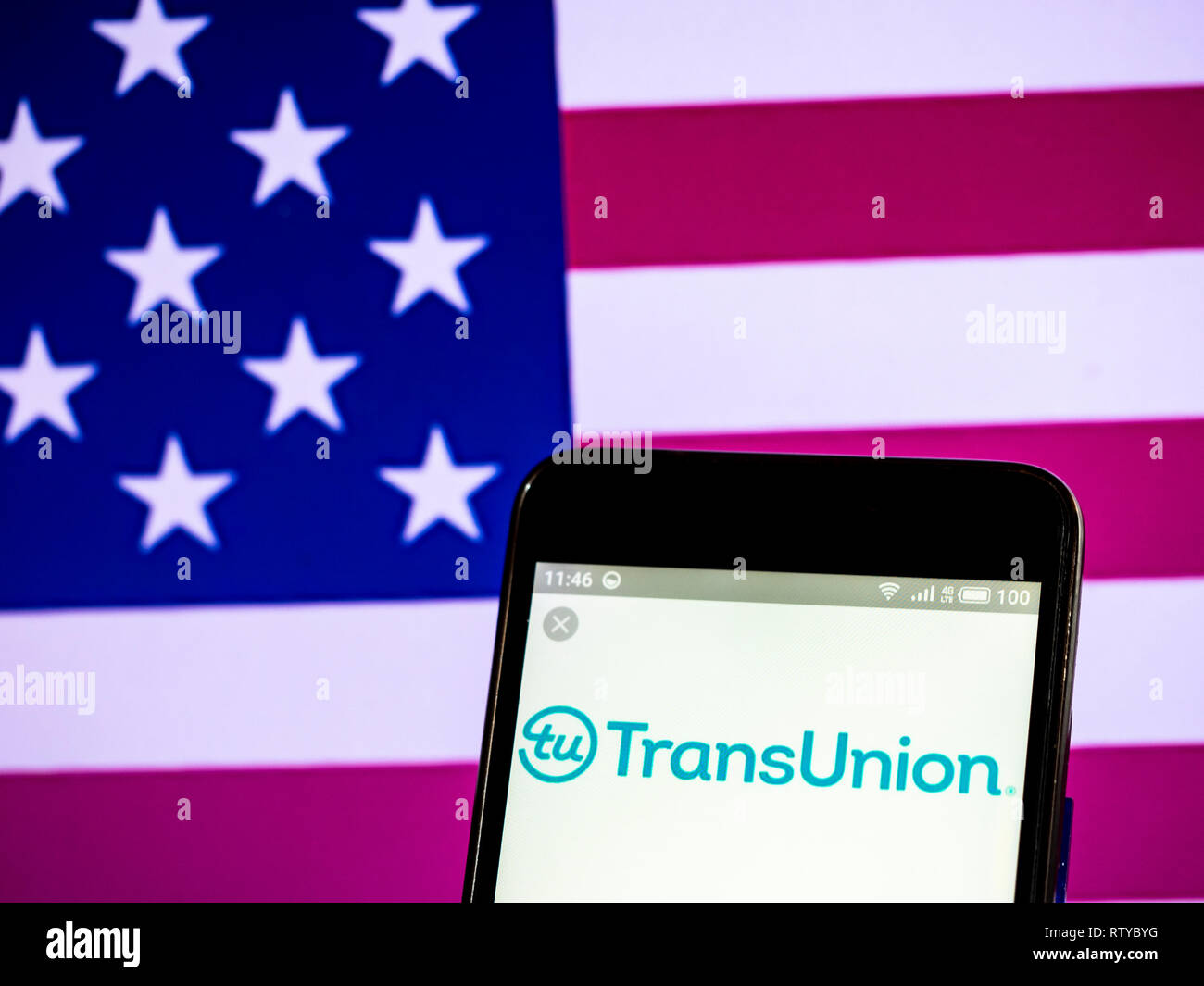 TransUnion Cmpany logo seen displayed on smart phone Stock Photo - Alamy
