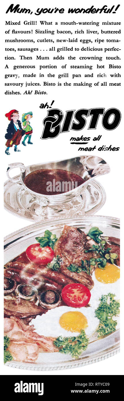 Bisto advertising 1950s hi-res stock photography and images - Alamy