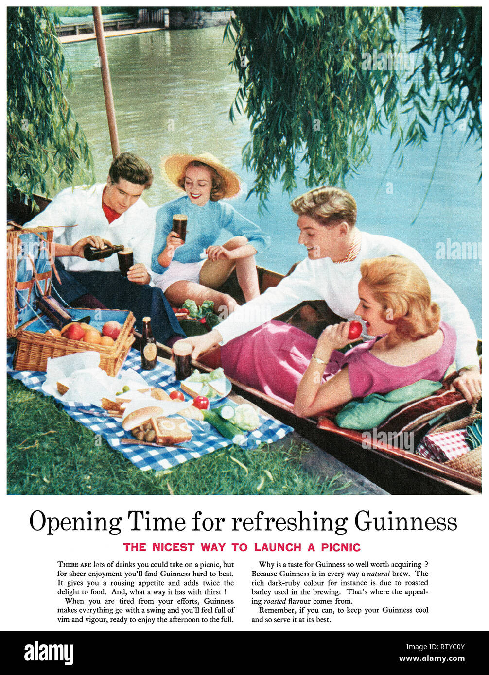 1958 British advertisement for Guinness stout beer Stock Photo - Alamy