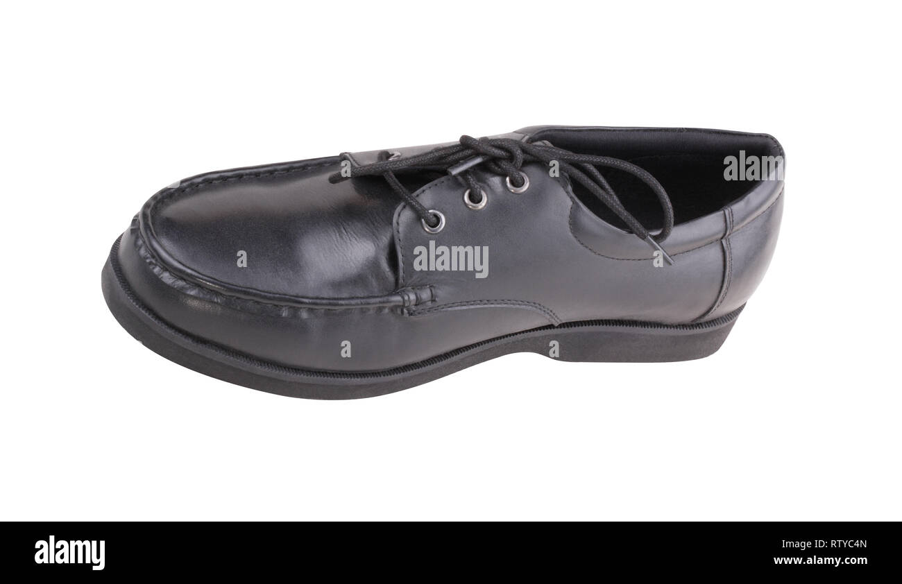 One black Shoe Isolated Stock Photo - Alamy