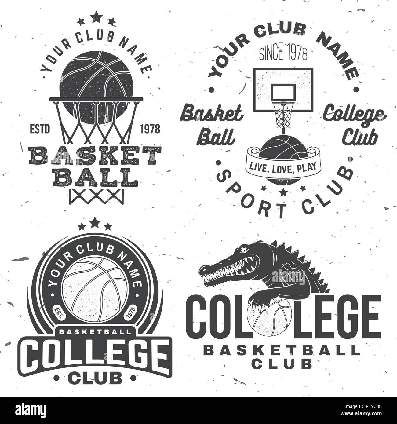 Basketball college club badge. Vector illustration. Concept for shirt ...