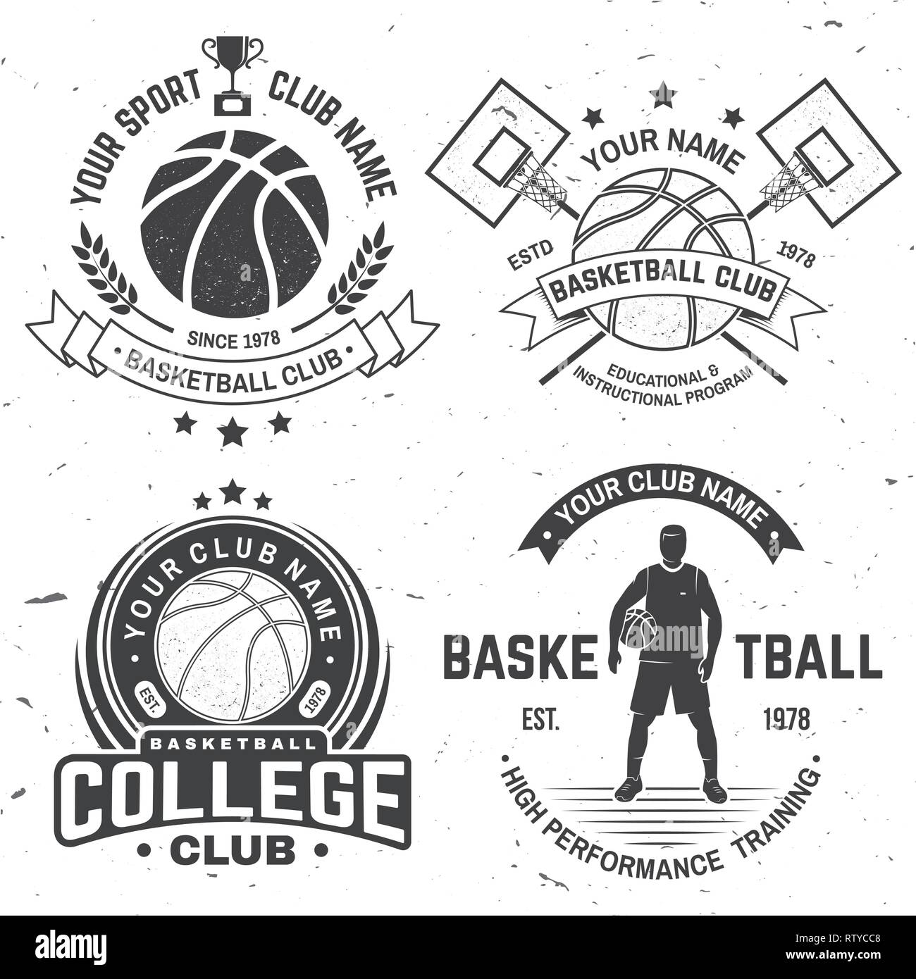 Basketball player silhouette set hi-res stock photography and images ...