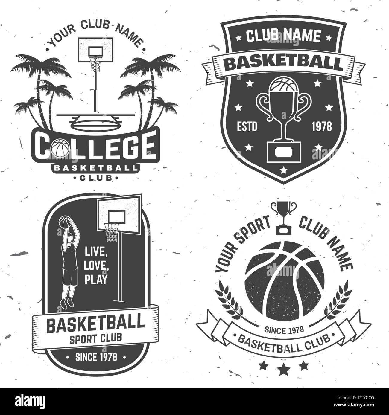 Set of basketball club badge. Vector illustration. Concept for shirt ...