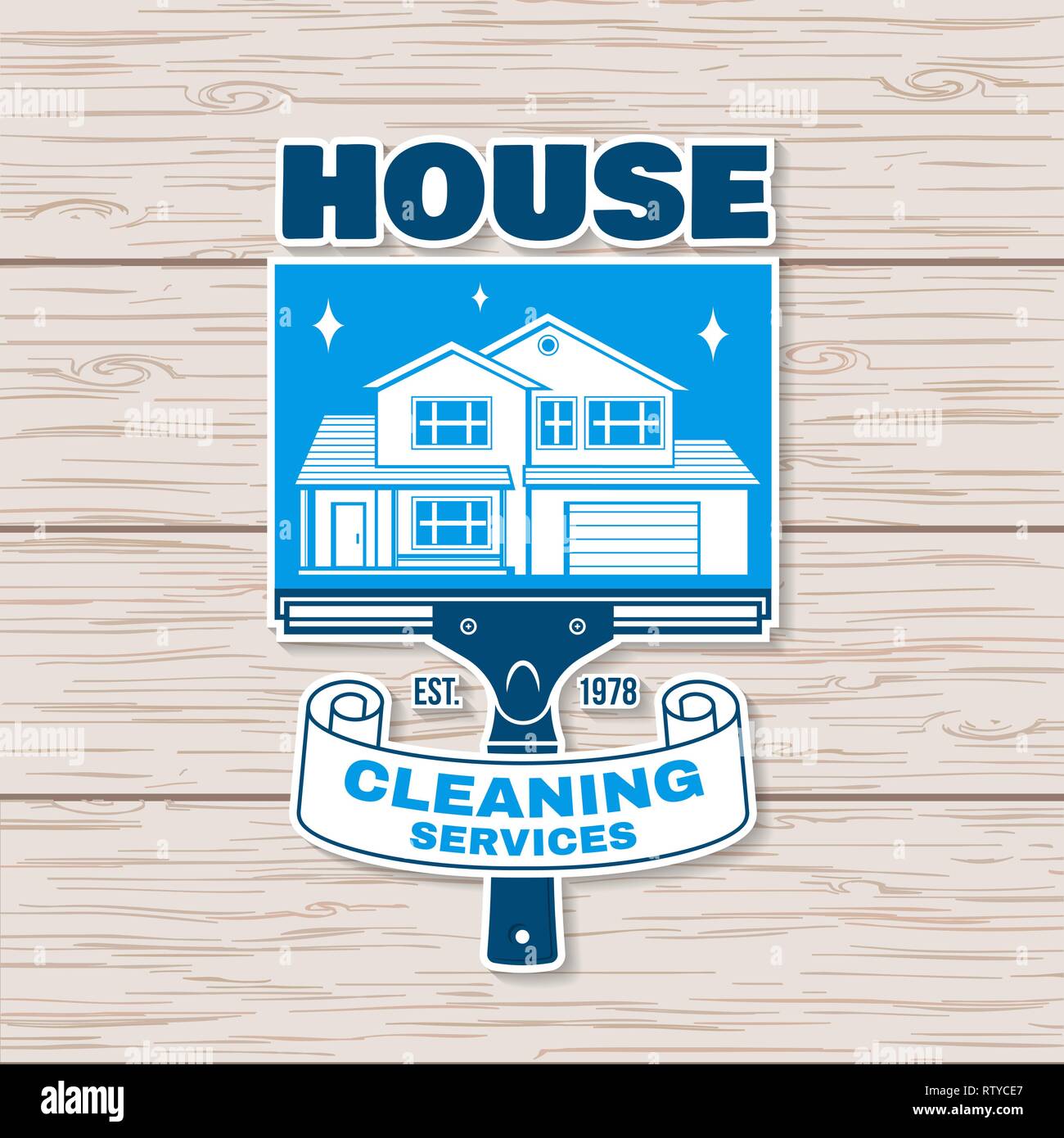 Cleaning company badge, emblem. Vector illustration. Concept for shirt ...