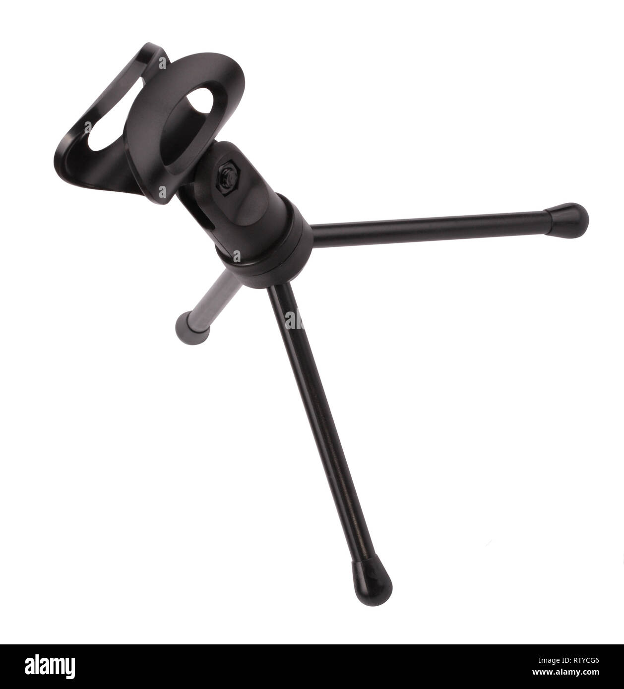 black microphone tripod isolated on white Stock Photo - Alamy