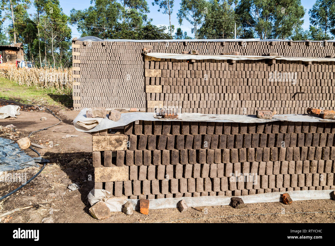 Clay bricks drying in sun hi-res stock photography and images - Alamy