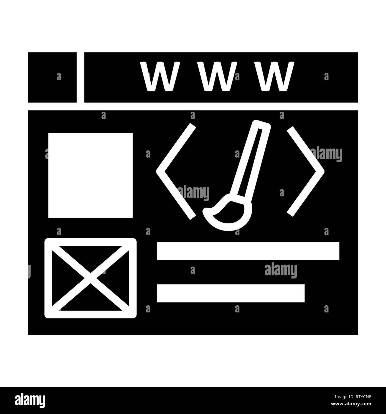 Web Design Icon, Vector Illustration, Technology Glyph Stock Photo - Alamy