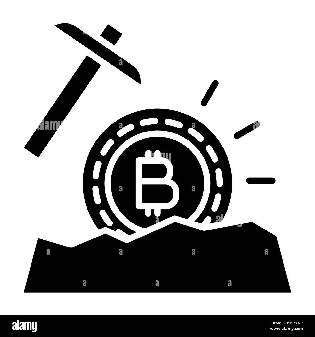 Mining Icon, Vector Illustration, Technology Glyph Stock Photo - Alamy