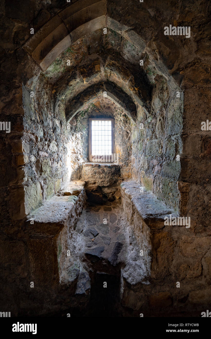 Interior hall of Dirleton Castle in East Lothian , Scotland , UK Stock ...