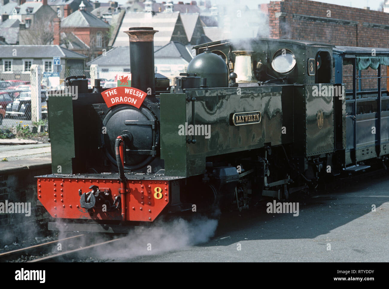Steam locomotive at Aberystwyth railway station, Vale of Rheidol line ...