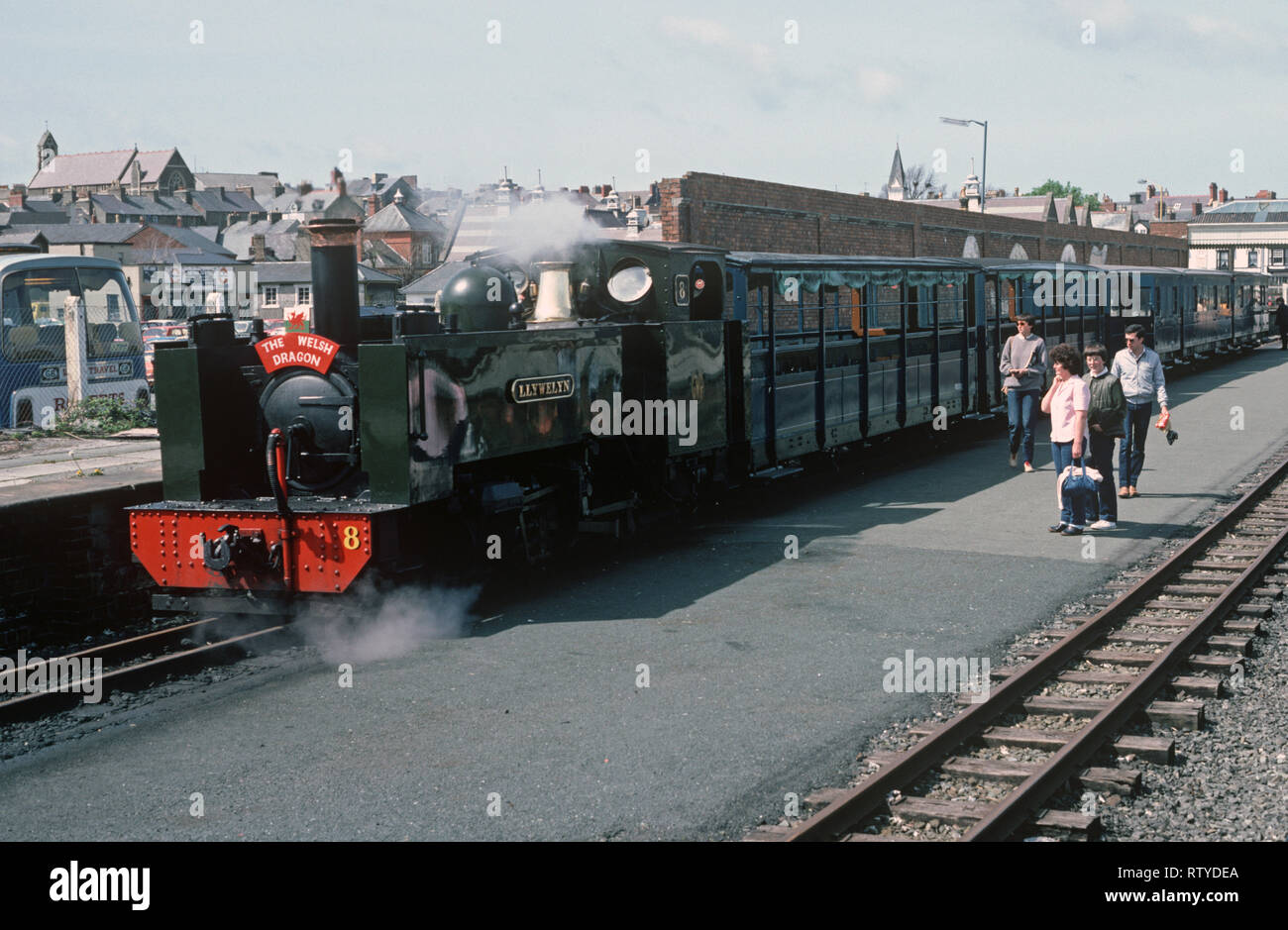 Steam locomotive at Aberystwyth railway station, Vale of Rheidol line ...