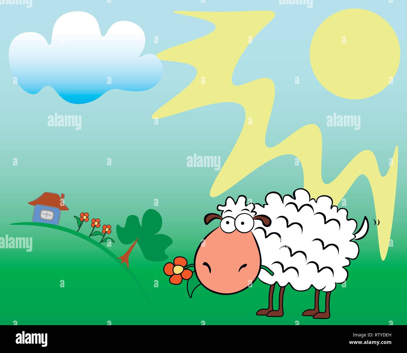 Sheep sunny Stock Vector Images - Alamy