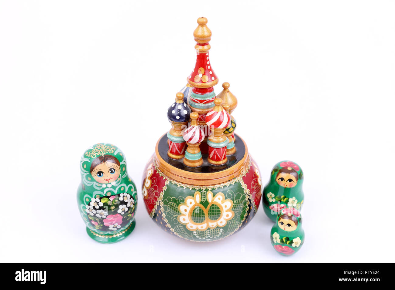 Decorative Matryoshka Trinket and russia symbols Stock Photo - Alamy