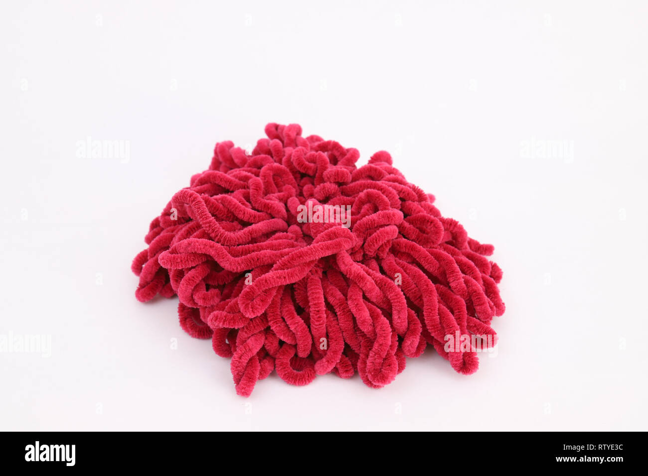 Red wool fiber Stock Photo - Alamy