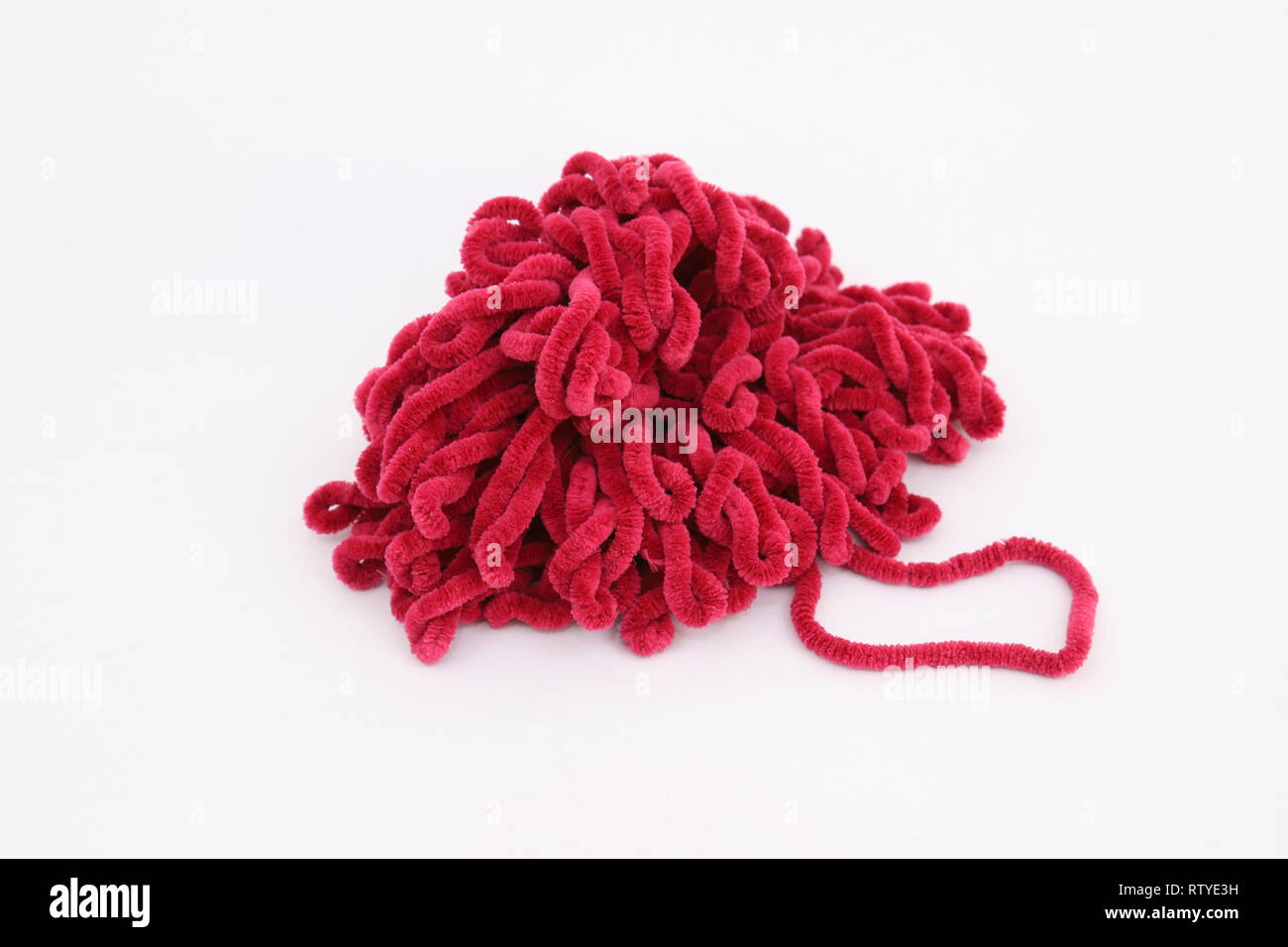 Red wool fiber Stock Photo - Alamy