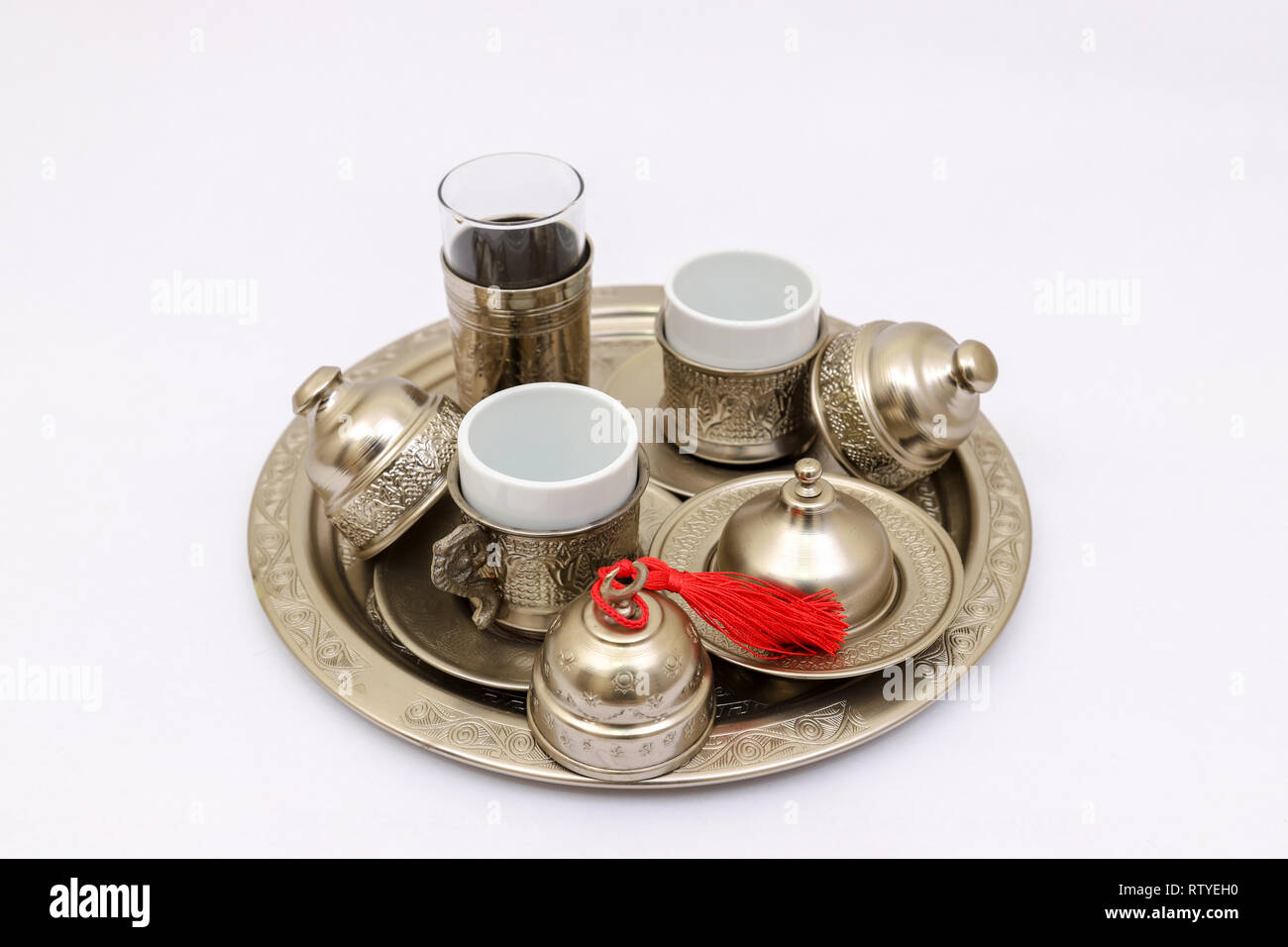Traditional Turkish coffee set Stock Photo - Alamy