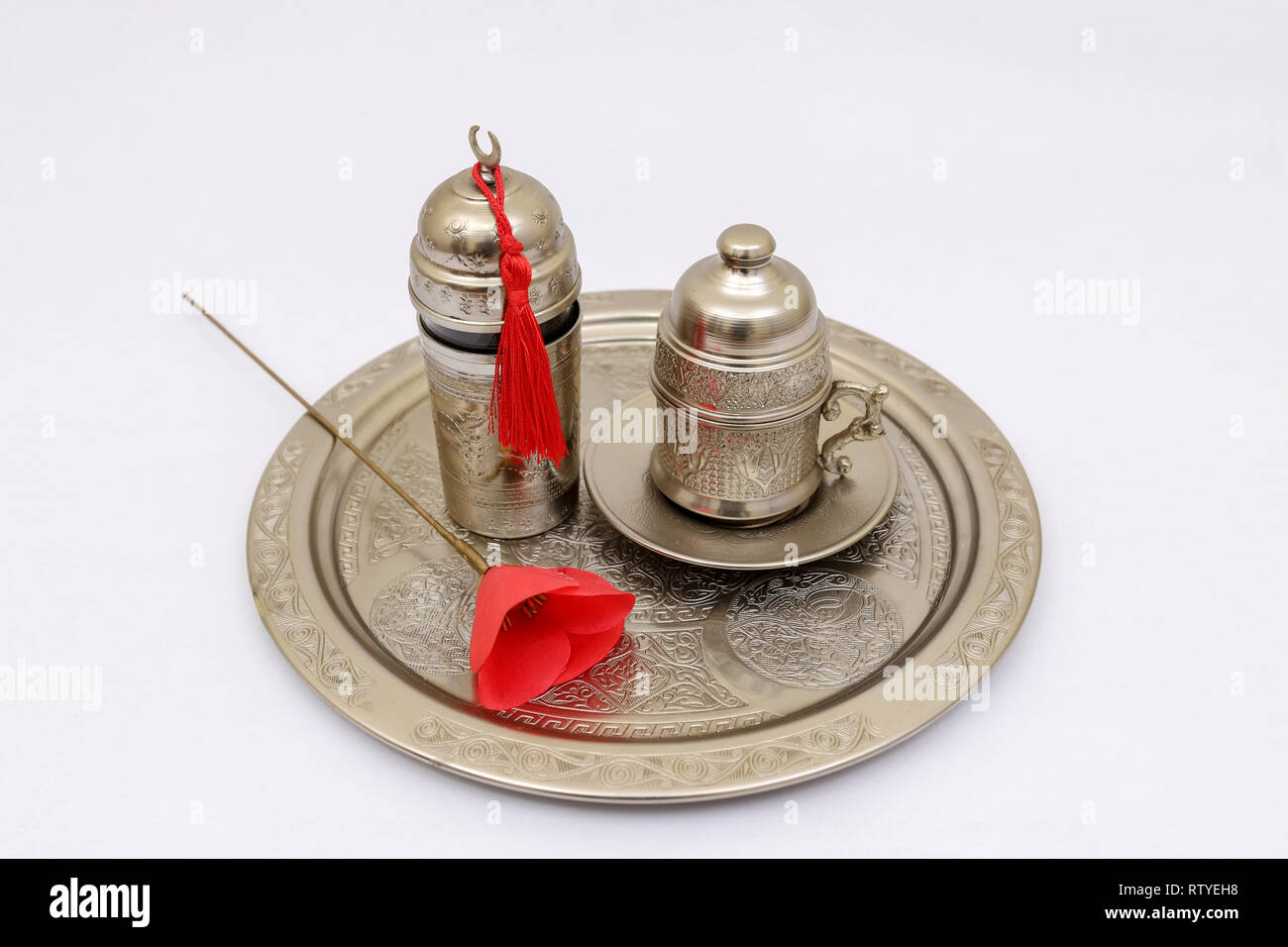 Traditional Turkish coffee set Stock Photo - Alamy
