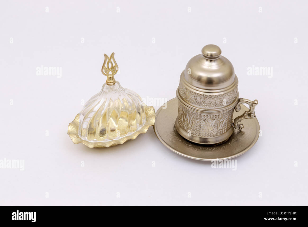 Traditional Turkish coffee set Stock Photo - Alamy