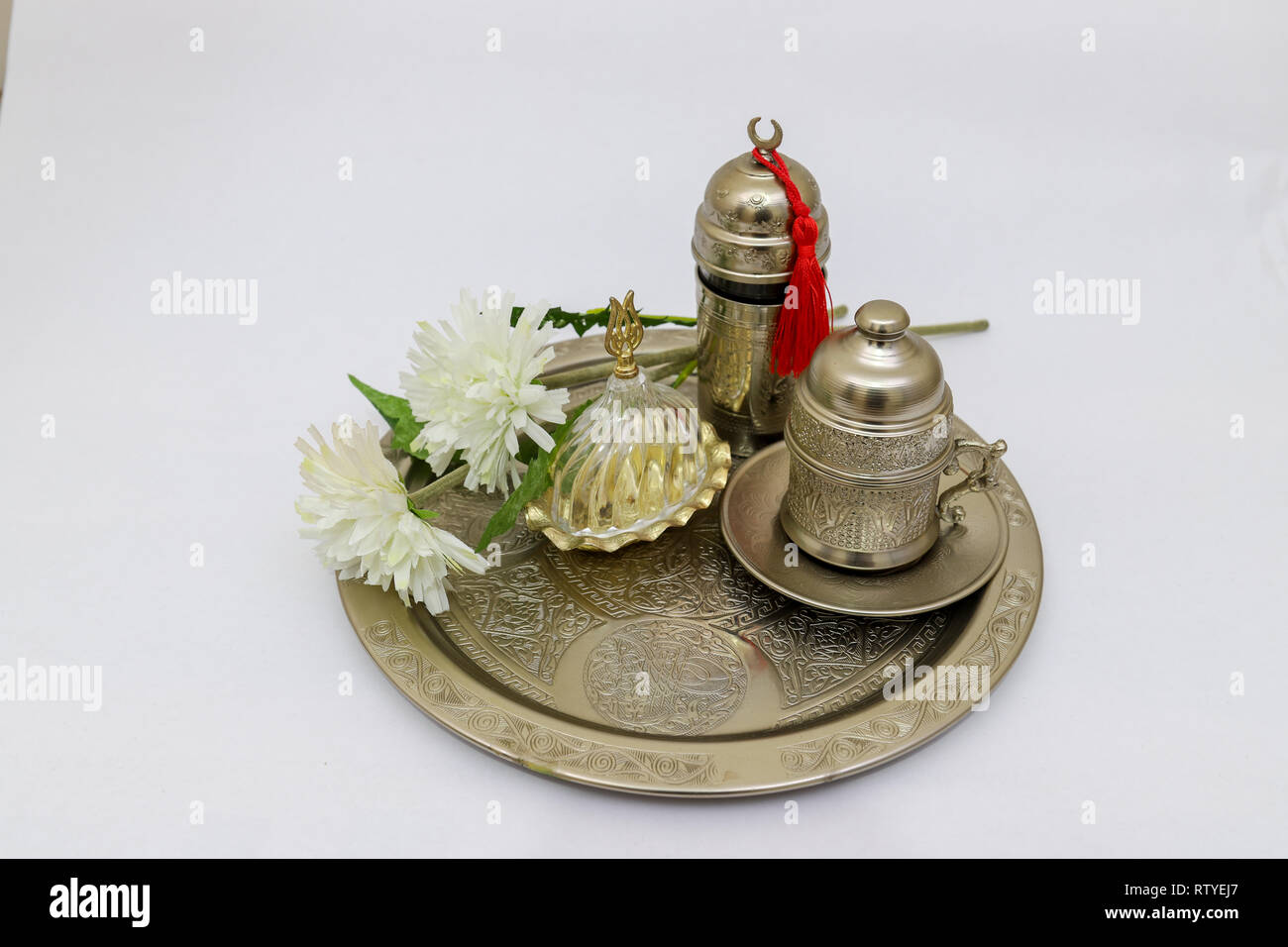 Traditional Turkish coffee set Stock Photo - Alamy