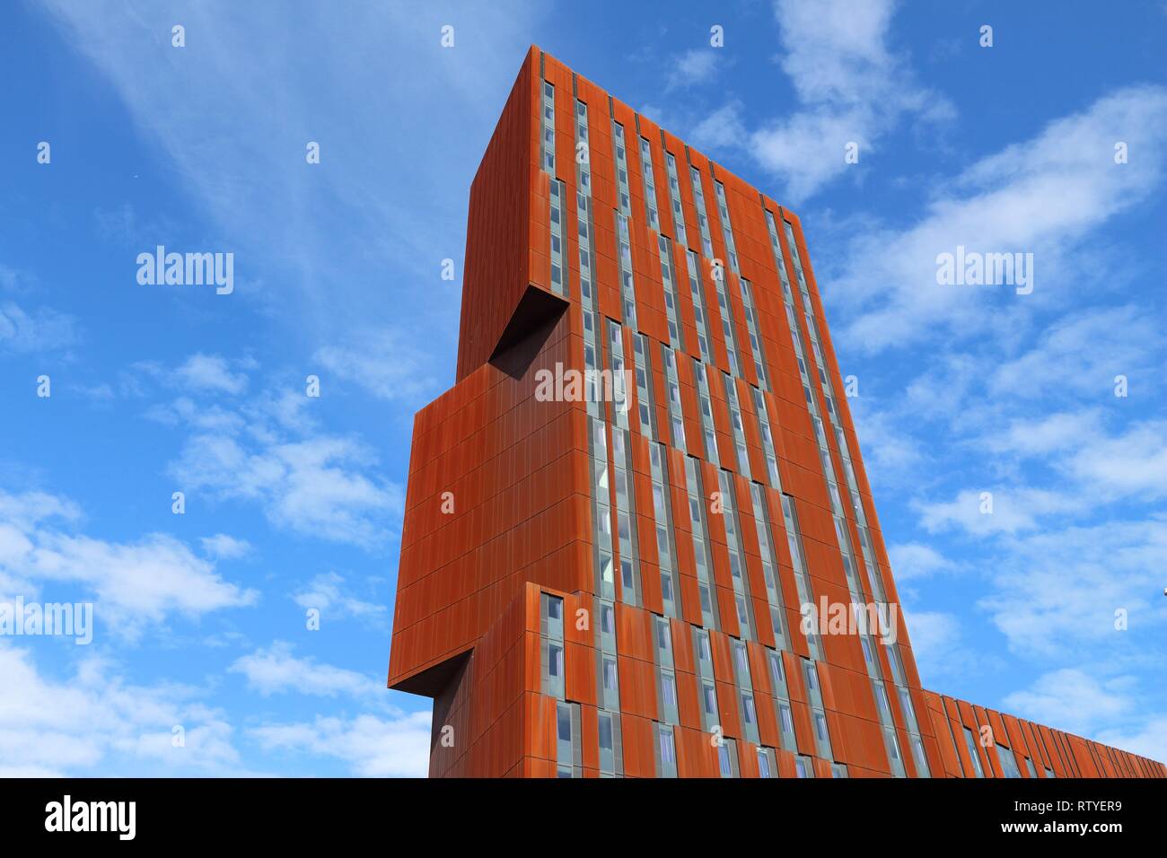 LEEDS, UK - JULY 12, 2016: Broadcasting Tower university skyscraper in ...