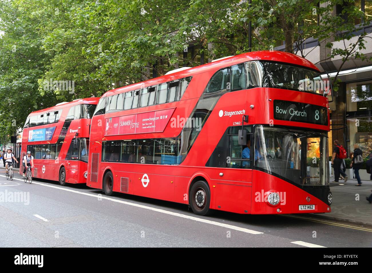 LONDON, UK - JULY 6, 2016: People ride New Routemaster bus in City of ...