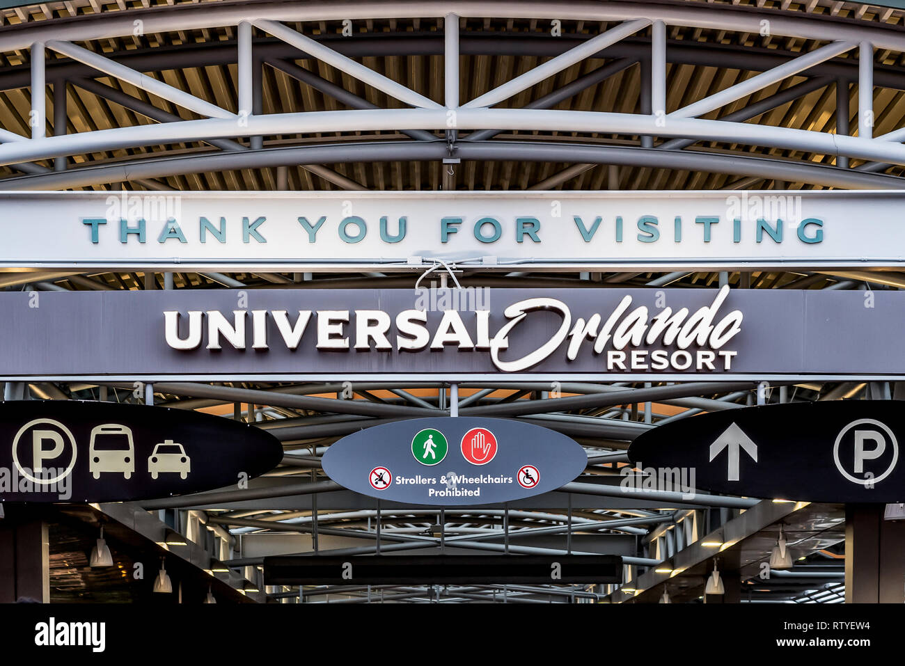 ORLANDO, FLORIDA, USA - DECEMBER, 2018: Visitors Thanking Exit at ...