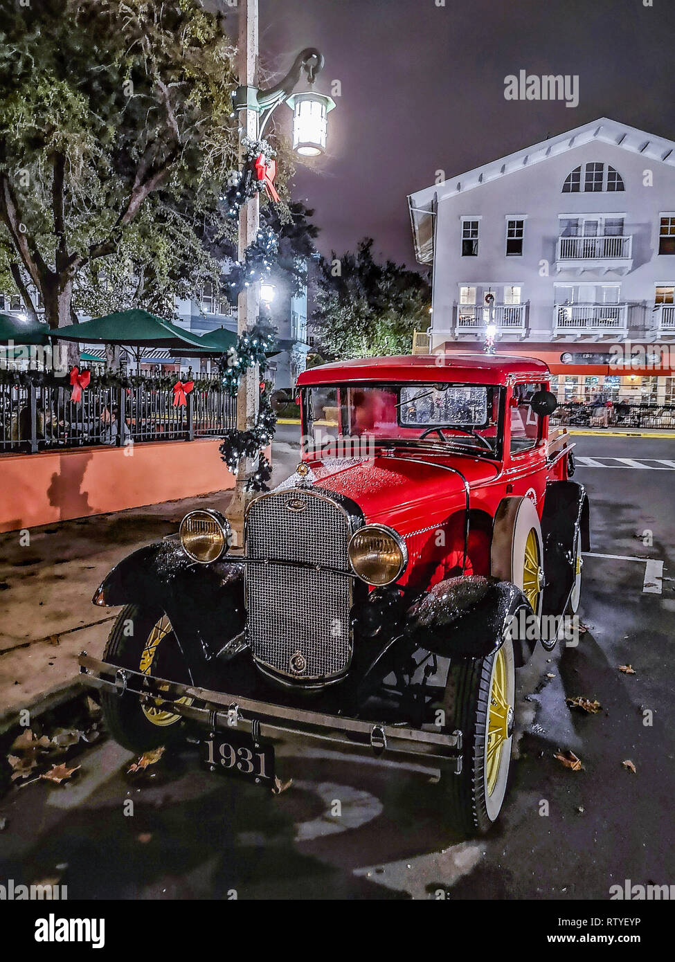 CELEBRATION, FLORIDA, USA - DECEMBER, 2018: Beautiful Vintage red old ...