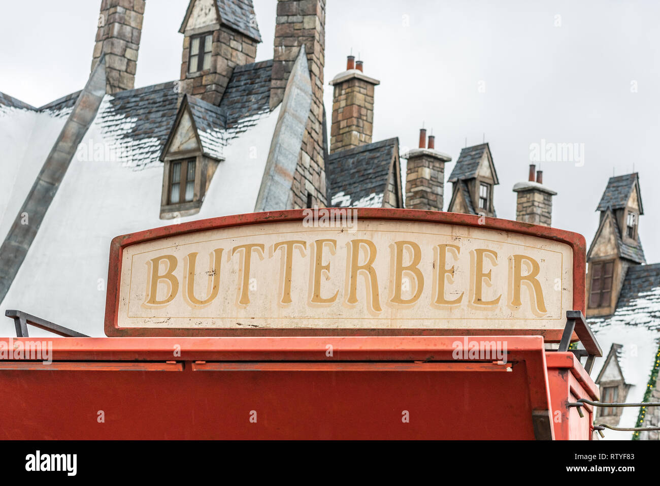 ORLANDO, FLORIDA, USA - DECEMBER, 2018: BUTTERBEER, drink from Harry ...